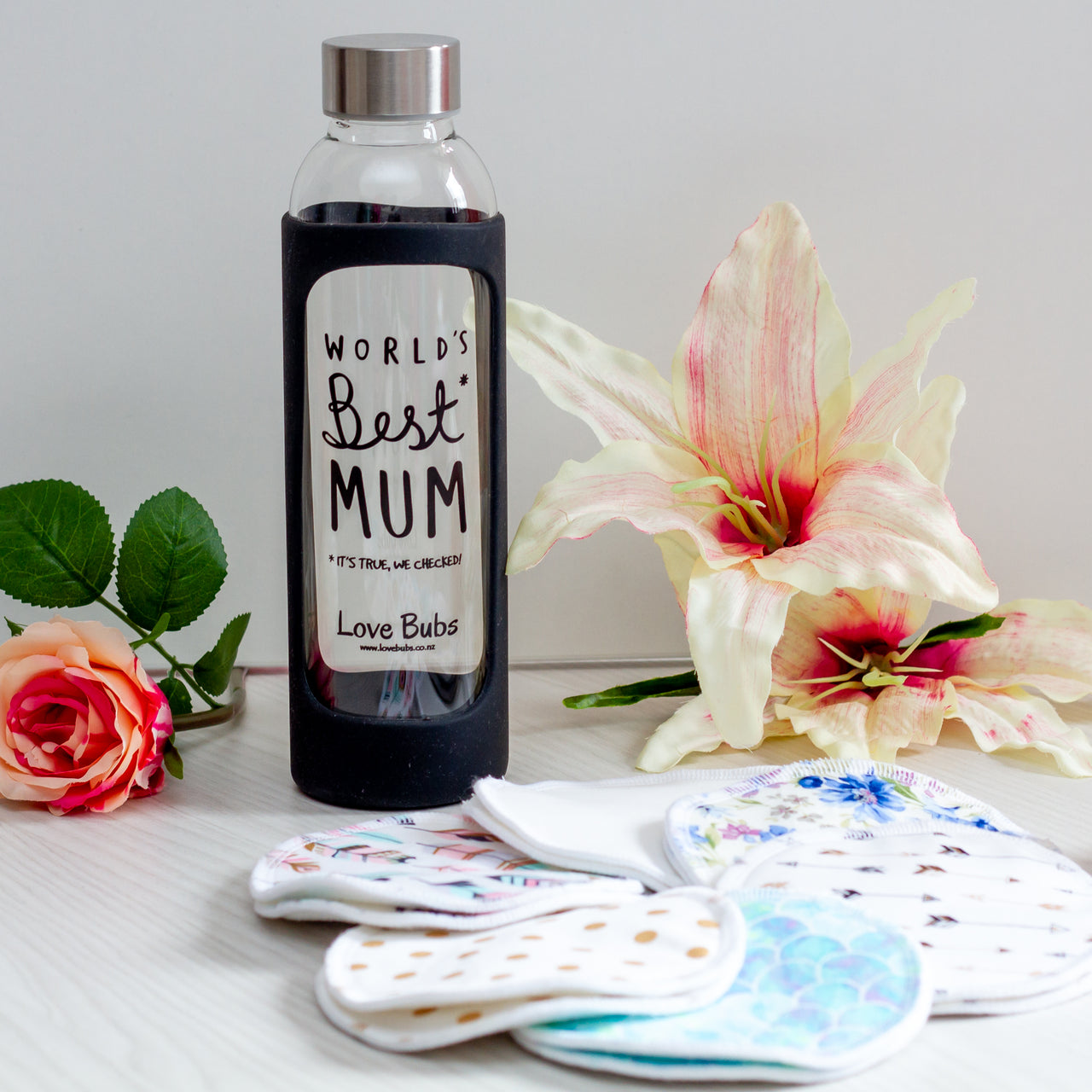 Eco-Friendly Glass Drink Bottle with Silicone Sleeve – Love Bubs NZ